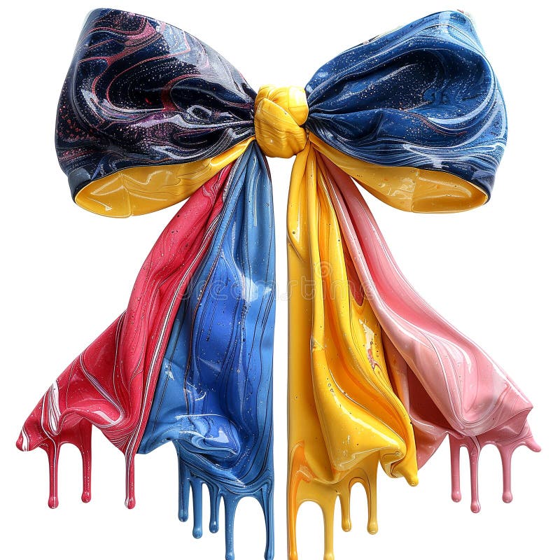 A Stunning Bow Made of Colorful Paint Drips Showcases Artistic ...
