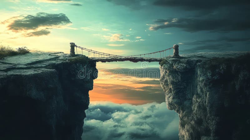 Stunning Bridge Connecting Two Cliffs Symbolizes Mediation and Unity ...
