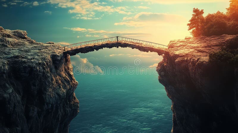 Stunning Bridge Connecting Two Cliffs Symbolizes Mediation and Unity ...