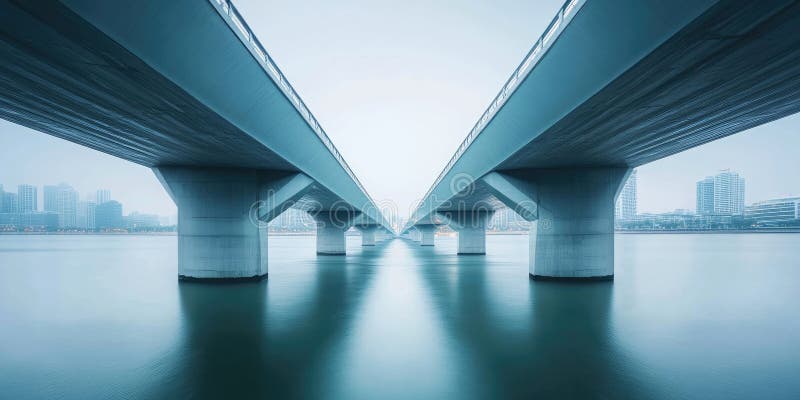 Stunning Bridge Image Modern Architecture Cityscape Stock Illustration ...