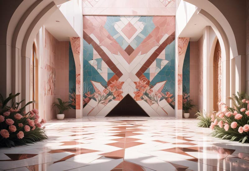 Stunning Broken Arrow Tiles & Playful Shadows in Modern Design Stock ...