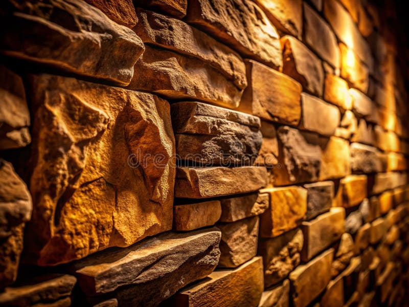 Stunning Brown Stone Wall Texture in Low Light a Deeply Textured Background for Interior Design ...