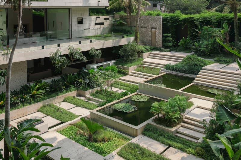 A Stunning Building Adorned with Multilevel Terraces Filled with ...