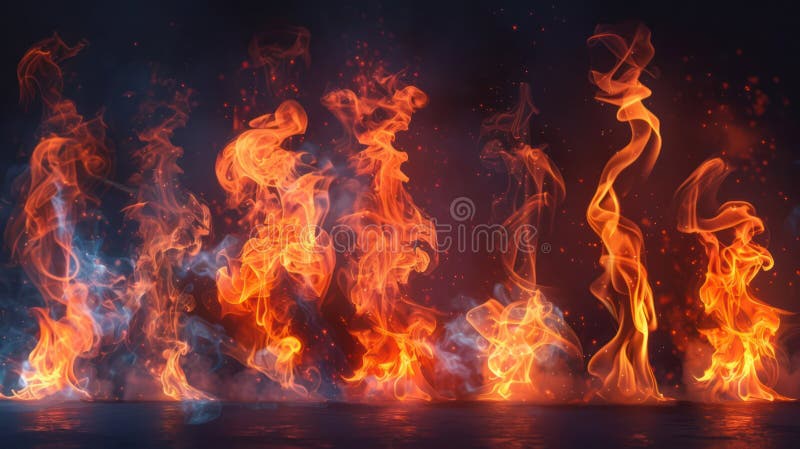 Fiery Background Bundle: Realistic Flames and Fire Effects Stock ...