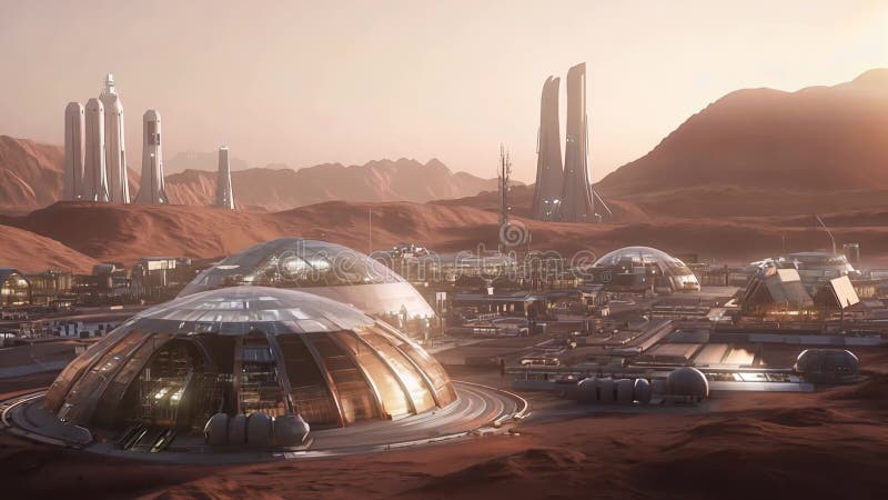 Imagining a Futuristic Colony on Mars a Vision of Living in Space Stock ...