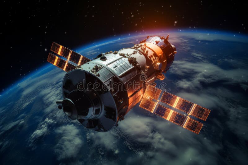 Stunning Capture of a High Tech Space Satellite Orbiting Earth Amidst ...