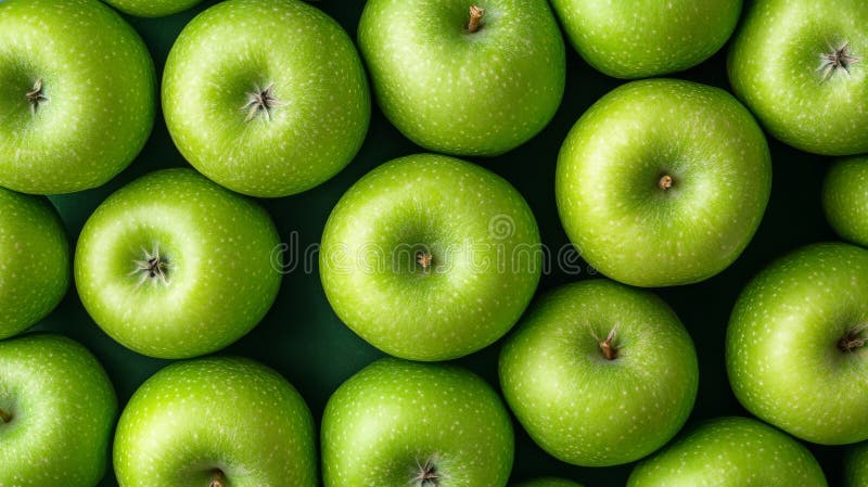 This Stunning Capture Showcases an Array of Fresh Green Apples Viewed ...