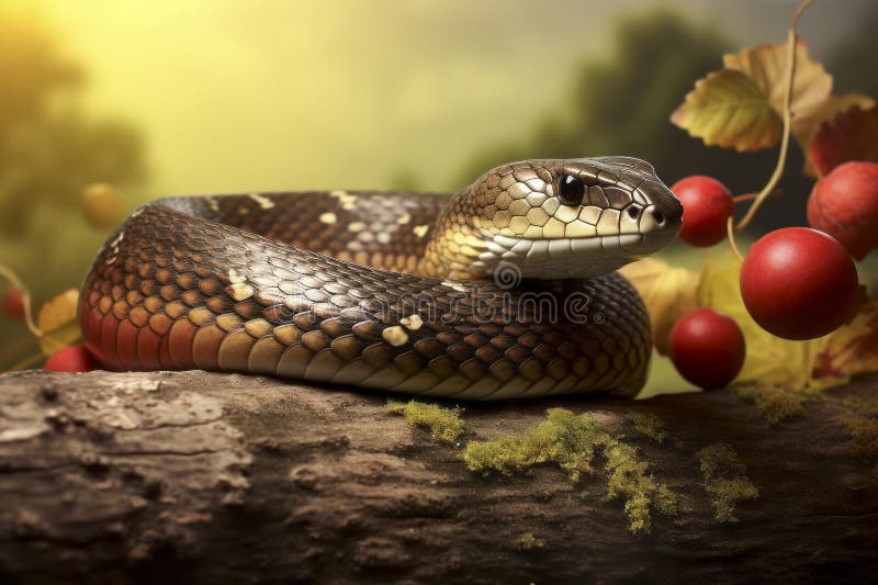 Snake Captured Shot in Nature Stock Illustration - Illustration of ...