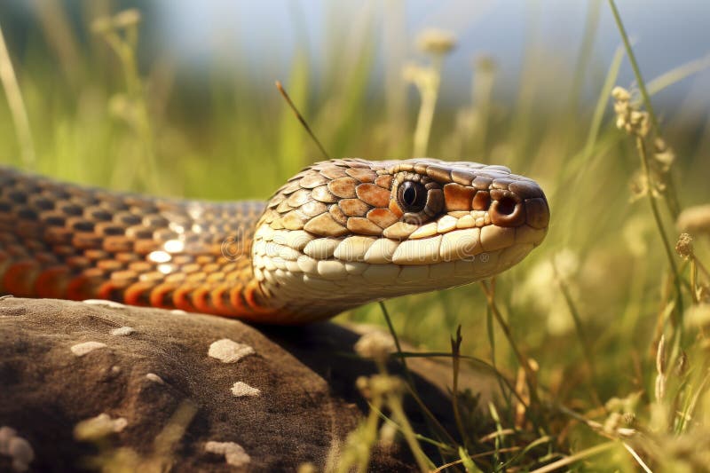 Snake Captured Shot in Nature Stock Illustration - Illustration of ...