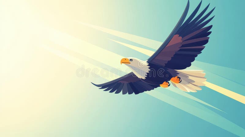 Majestic Bald Eagle Soar Gracefully Against a Clear White Backdrop in ...
