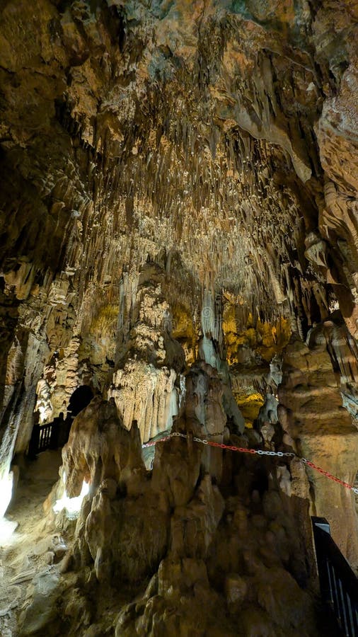 Stunning Cave Interior with Stalactites and Natural Rock Formations ...