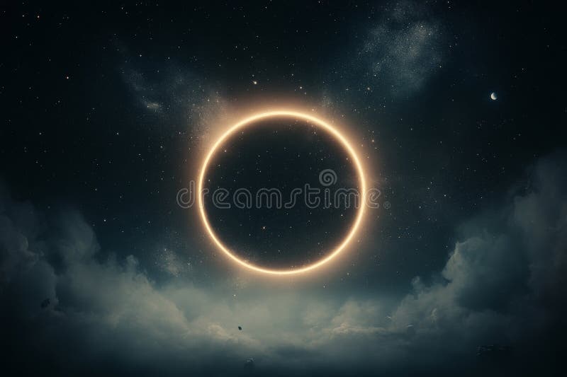 Stunning Celestial Phenomenon Featuring a Solar Eclipse Surrounded by ...