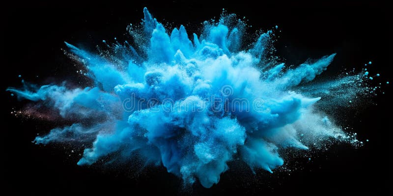 Stunning Cerulean Blue Dust Explosion a Mesmerizing 3D Minimalist ...