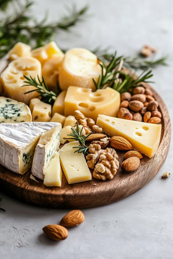 A Stunning Cheese Board with Assorted Cheeses, Nuts, and Herbs is Ideal ...