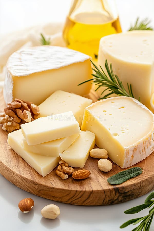 A Stunning Cheese Board Features Gourmet Cheeses, Nuts, and Fresh Herbs ...