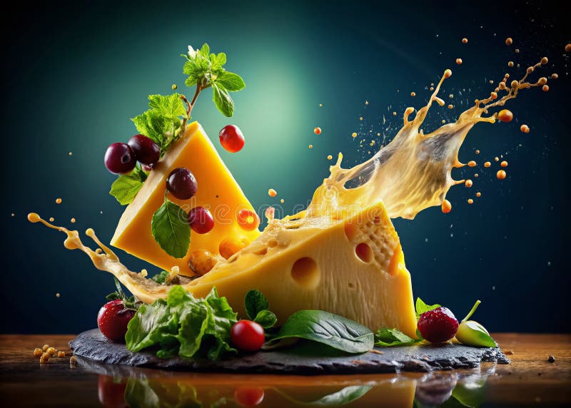 A Stunning Cheese Splash Capturing the Dynamic Texture and Irresistible ...