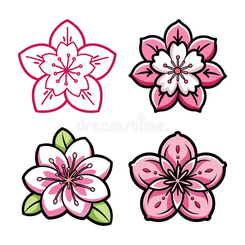 Stunning Cherry Blossom Design Stock Illustration - Illustration of ...