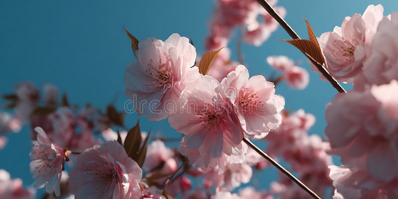 Stunning Cherry Blossom Spring Bloom Pink Flower Background for Design ...
