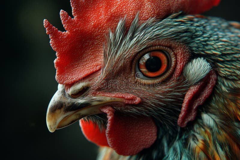 Close-up of a Colorful Chicken with Unique Feathers in Natural Light ...