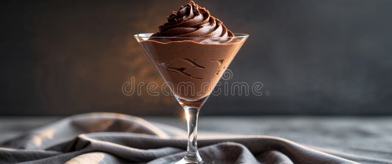 Stunning Chocolate Mousse Dessert in a Martini Glass Stock Image ...