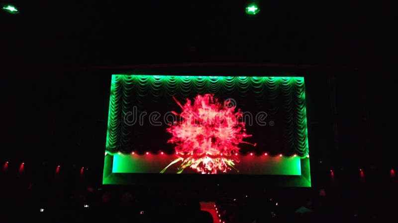 Vivid Visual Display on Movie Theater Screen with Red and Green Effect ...