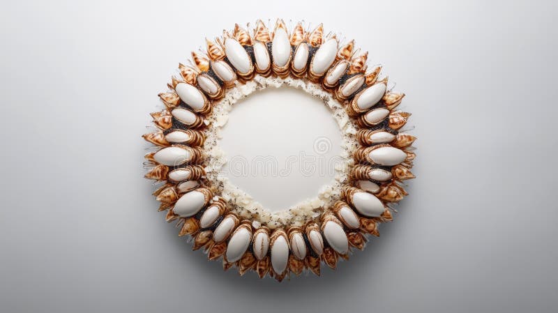 Seashell Wreath Art stock illustration. Illustration of captivating ...