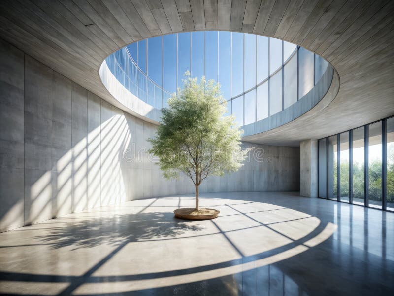 Stunning Circular Concrete and Glass Building 3D Model Contemporary ...
