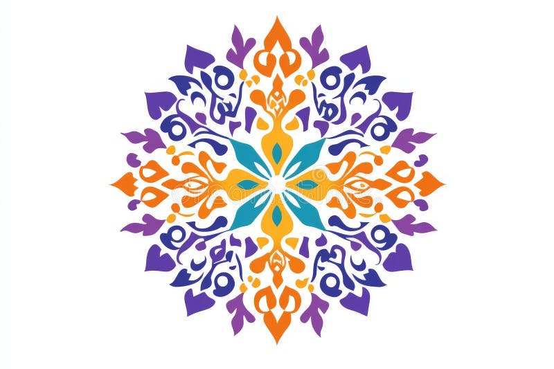 Vibrant Islamic Floral Pattern Stock Illustration - Illustration of ...