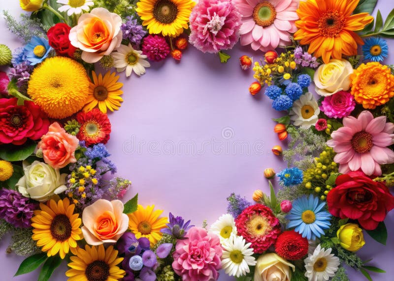 Stunning Circular Flower Frame a Versatile Floral Design Element for ...