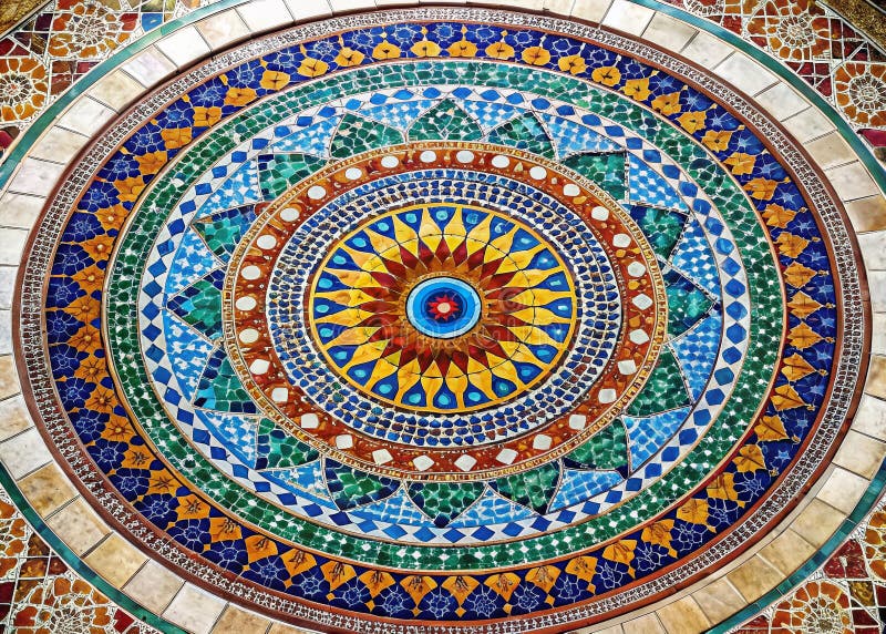 Stunning Circular Mosaic Entrance Hallway Design a Panoramic View of ...
