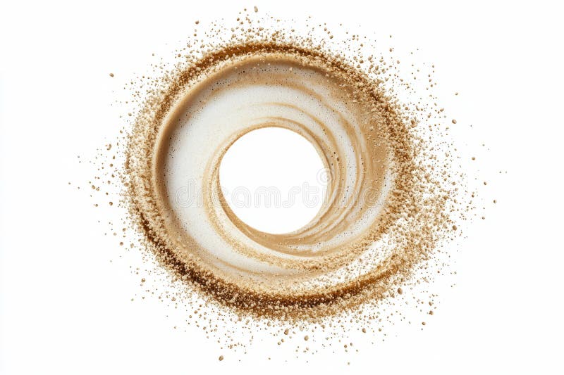 A Stunning Circular Pattern Made by Sand Splashing, on White Background ...