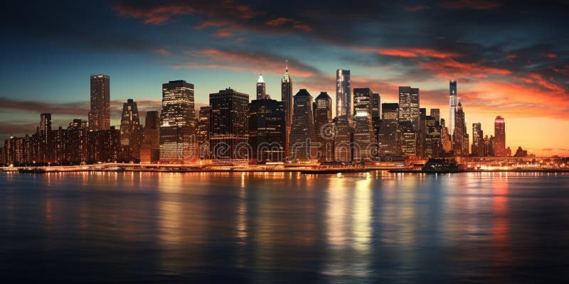 Stunning City Skyline Building and Clouds Background Stock Illustration ...