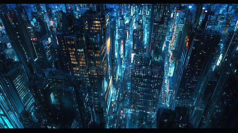 A Stunning Cityscape with a Panoramic View of Skyscrapers at Night Pic ...