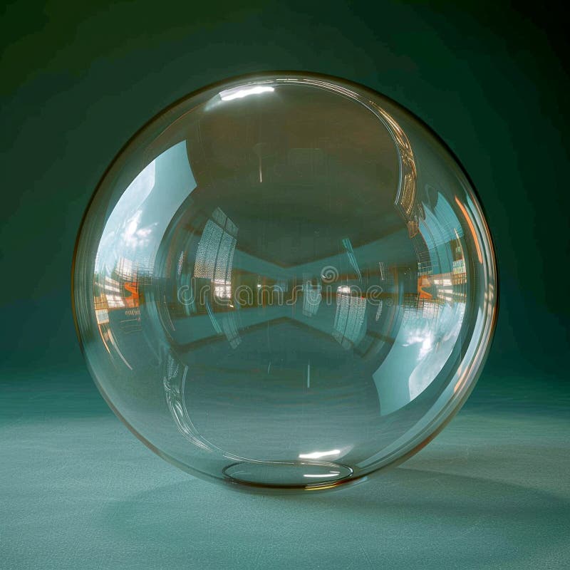 Stunning Clear Glass Orb Showcasing Reflections and Light Play Stock ...