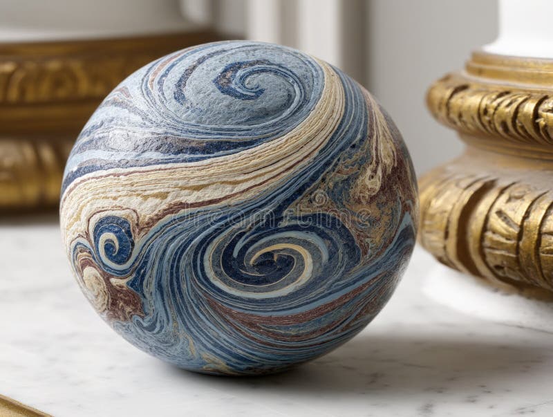 A Stunning Close-up of a Blue Marble on a Surface Stock Image - Image ...