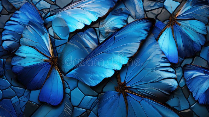 Stunning Close-Up of Blue Morpho Butterfly Wings on Textured Background ...