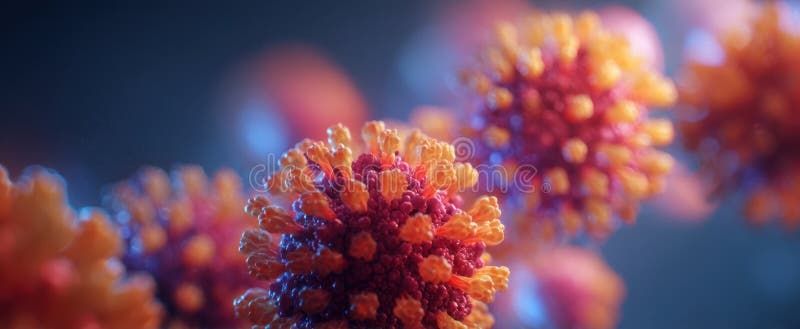 The Stunning Close-up of a Colorful Virus Under a Microscope..AI ...
