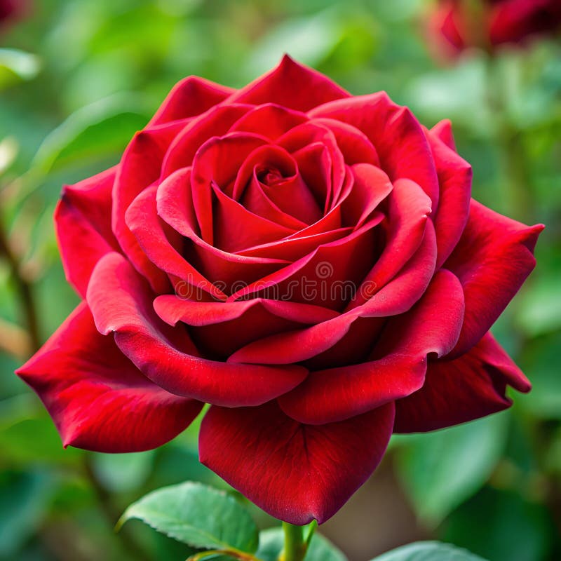 Stunning Close-up of a Deep Red Rose Stock Illustration - Illustration ...