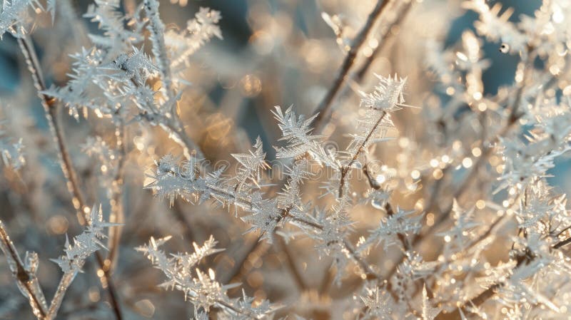 A Stunning Close-up of Delicate Frost Crystals Forming Intricate ...