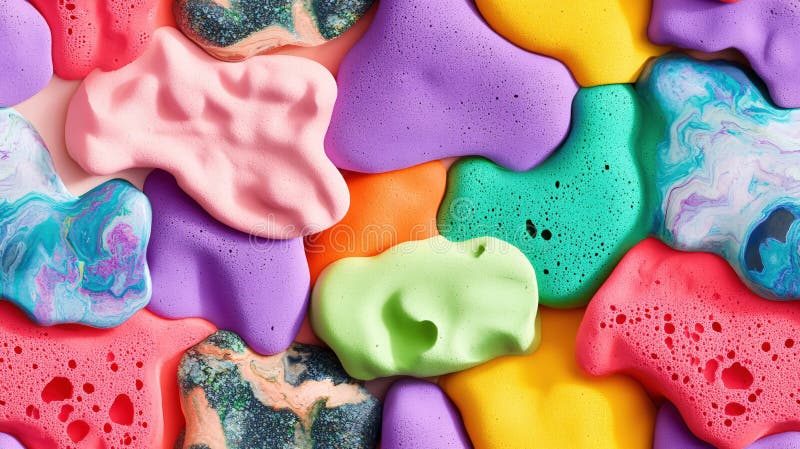 Vibrant Colorful Foam Texture Background Stock Illustration ...
