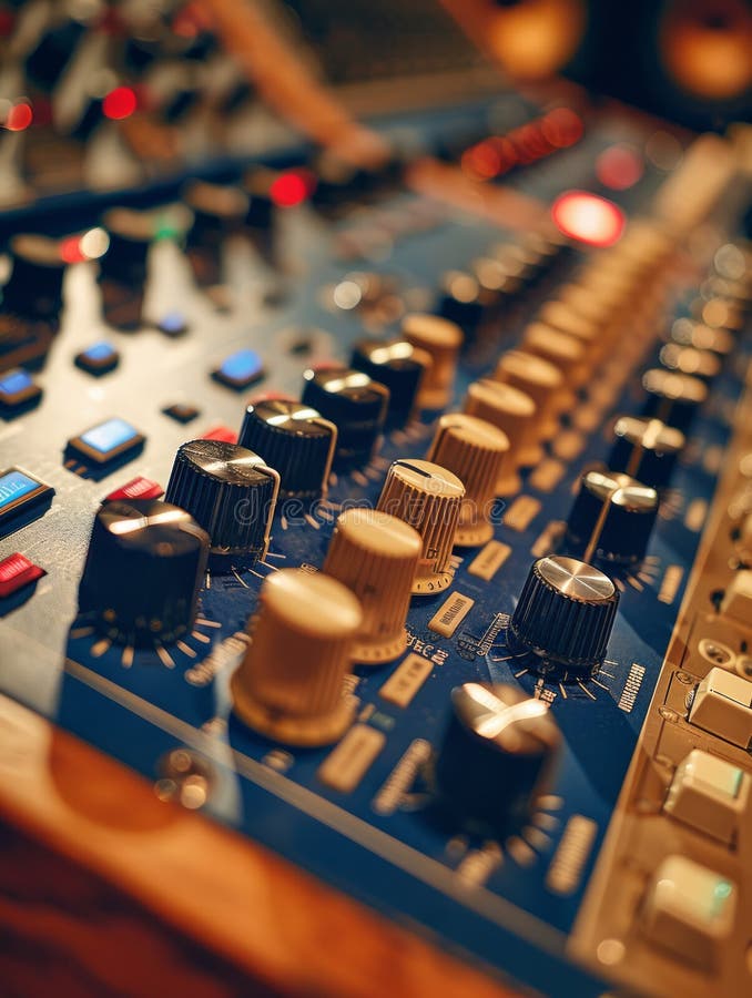 Stunning Close Up Image of Professional Audio Mixing Console in a ...