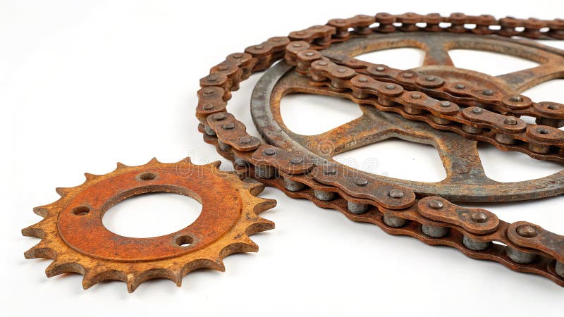 A Captivating CloseUp of a Weathered Chain and Sprocket Exceptional ...