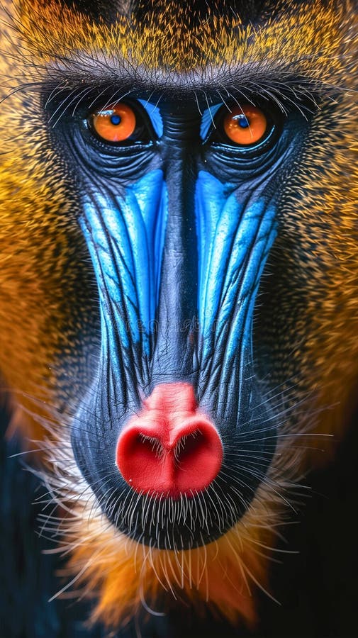 Stunning Close-up of a Mandrill S Expressive Face, Showcasing Its Intricate Features Stock ...