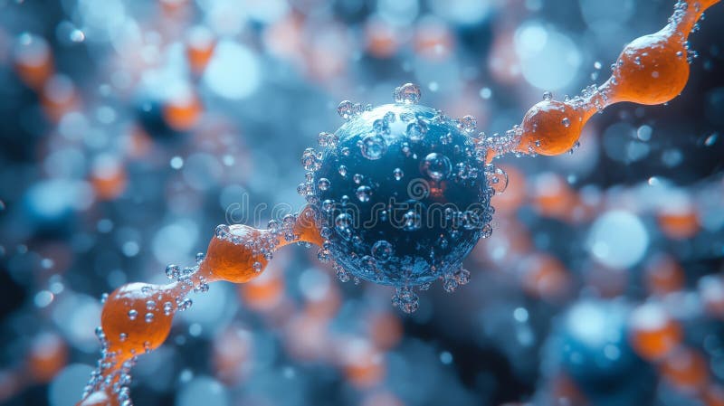 Stunning Close Up of Molecules and Bubbles in Liquid Environment Stock ...