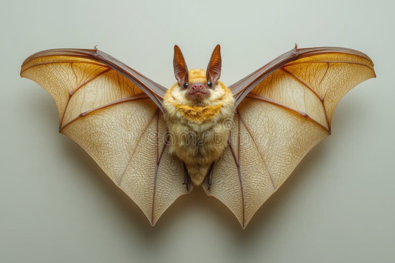 Stunning Close-Up of a Mounted Bat Spreading Its Wings Again Stock ...