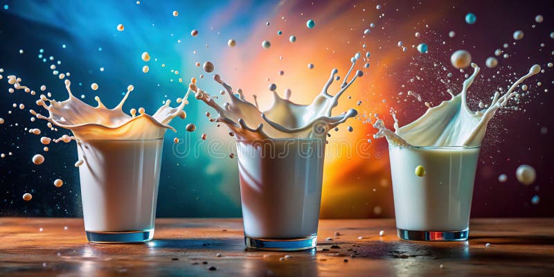 Exquisite Milk Splash Patterns on Glass an Abstract Art Photographic ...