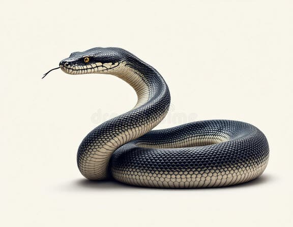 A Stunning Close-up Portrait of a Black-headed Python Stock Illustration - Illustration of snake ...