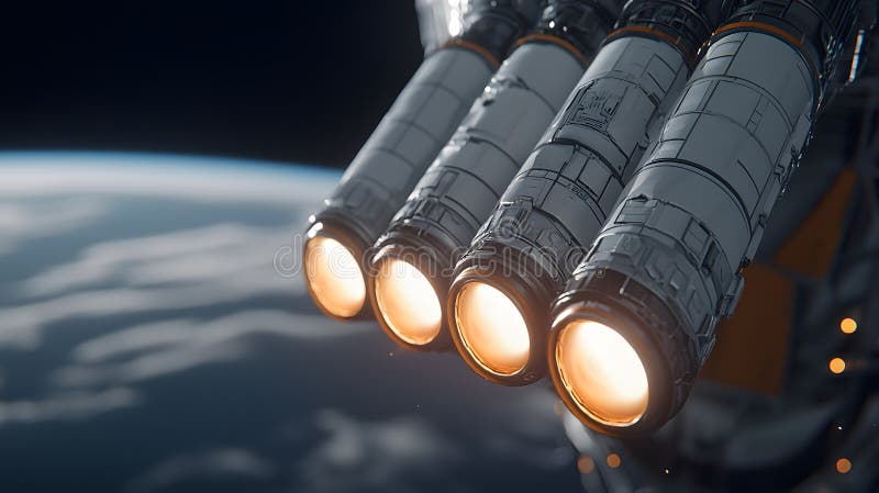 Stunning Close-Up of Rocket Engines Ready for Launch Above Earth ...