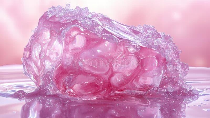 Stunning Close-up of Shimmering Pink Ice with Intricate Patterns and ...