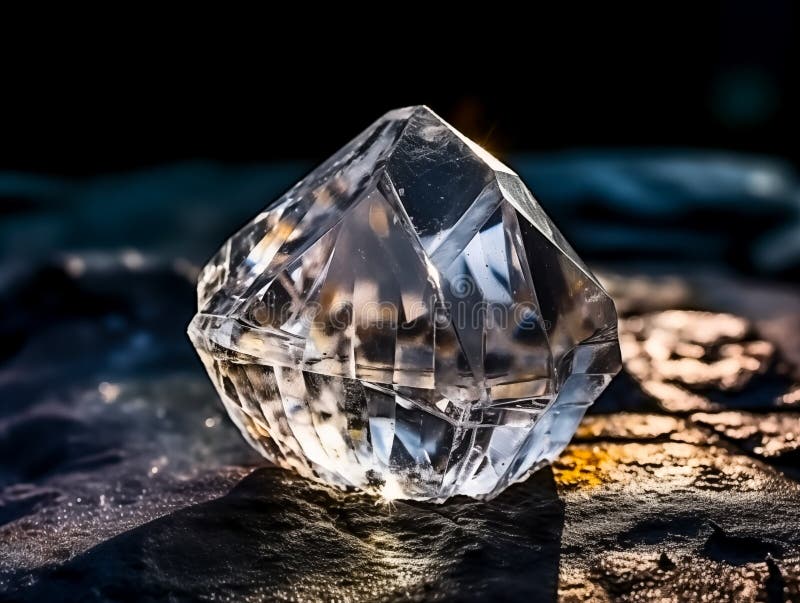 A Stunning Close-up Shot of a Crystal Diamond Reflecting Light and ...